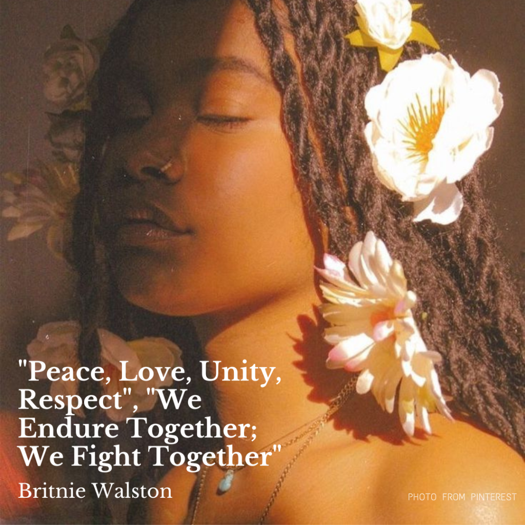 “Peace, Love, Unity, Respect”, “We Endure Together; We Fight Together ...